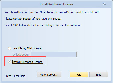 Download Dimension & Install License - eTakeoff